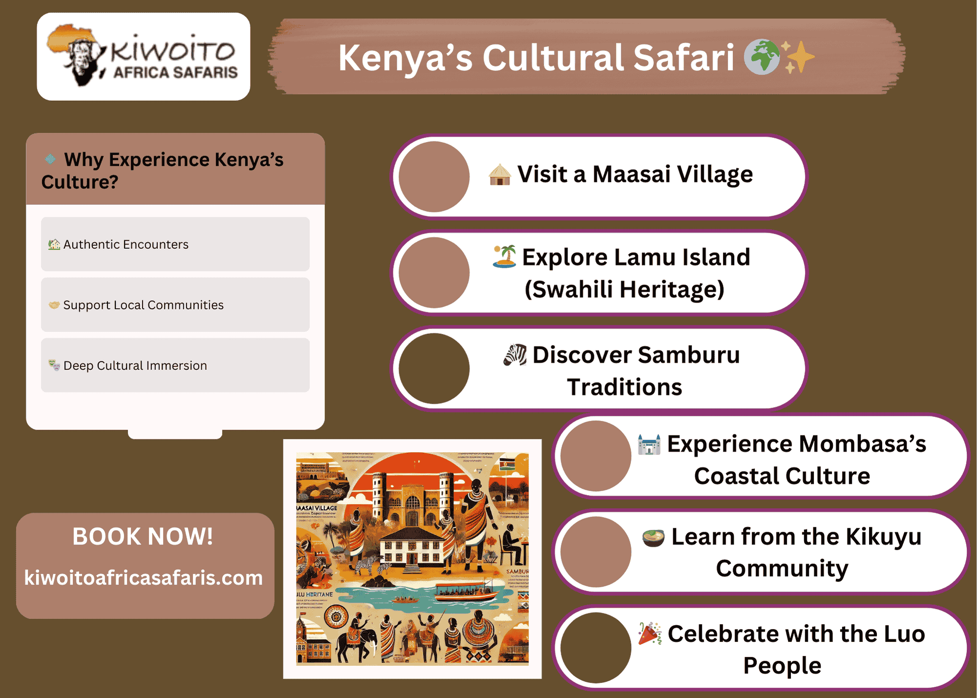 Safaris y tours culturales en Kenia | Kiwoito Africa Safaris